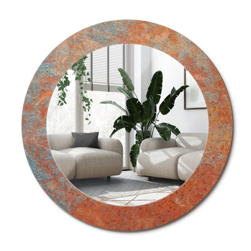 Lustro z nadrukiem Wallfluent fi90 cm Rdzawy metal 1 szt.