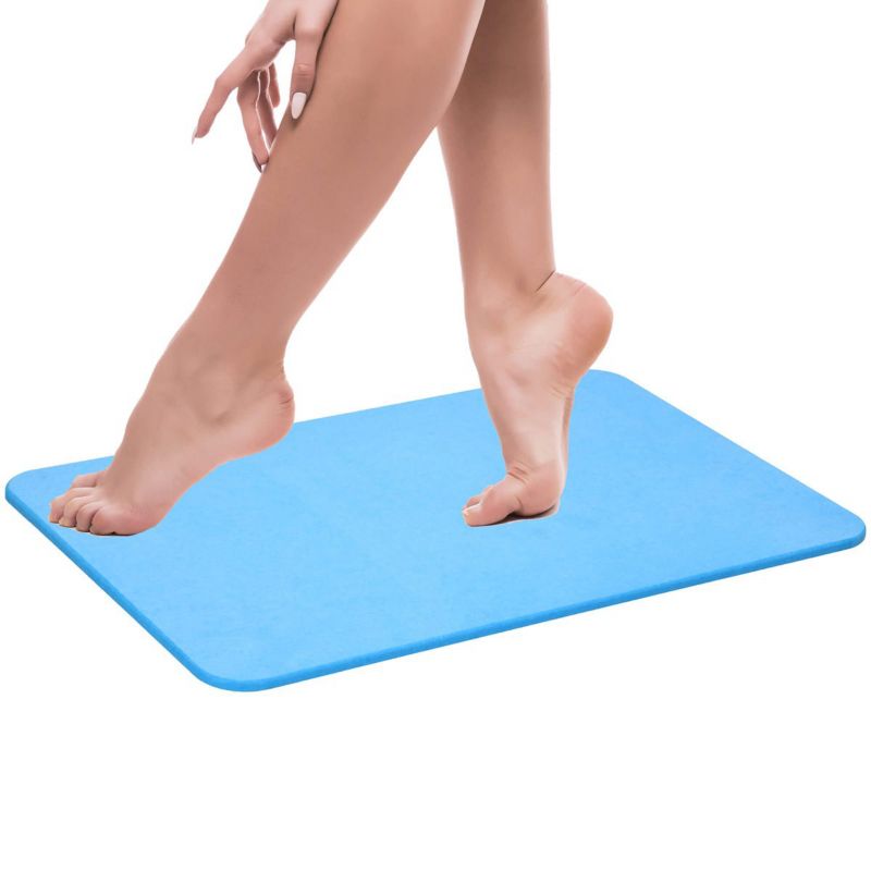 Mata łazienkowa diatomitowa Springos 60x40x0,9 cm antypoślizgowy dywanik niebieski 1 szt.