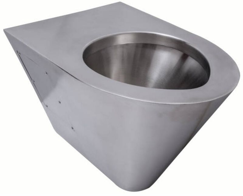 Miska WC wisząca Faneco stal nierdzewna matowa owalna 55 cm ...