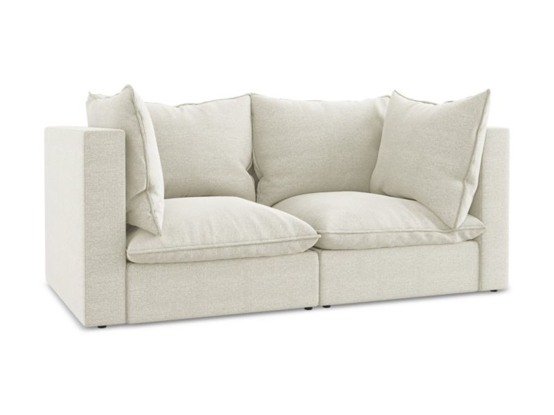 Modułowa sofa 2-osobowa Makamii Manao z tkaniny bouclé 180x90 cm piaskowy 1 szt ...