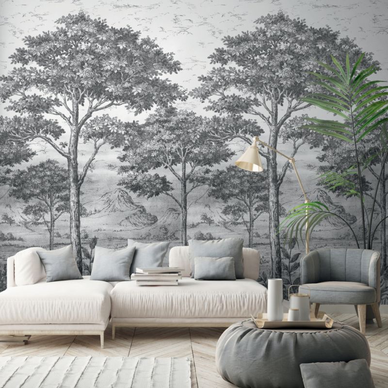 Mural winylowy na flizelinie GoodHome Turcoaz widok czarny ...