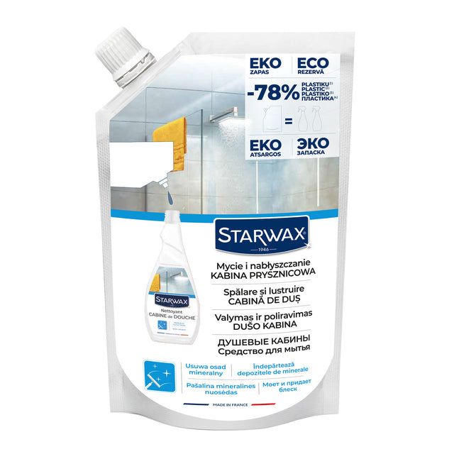 Mycie i nabłyszczanie kabiny prysznicowej Eko Starwax, skuteczne czyszczenie, ekologiczny wybór ...