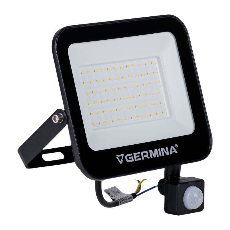 Naświetlacz LED Germina 50W z czujnikiem ruchu lampa na dom garaż IP65 1szt. | Majsterkowanie w ...