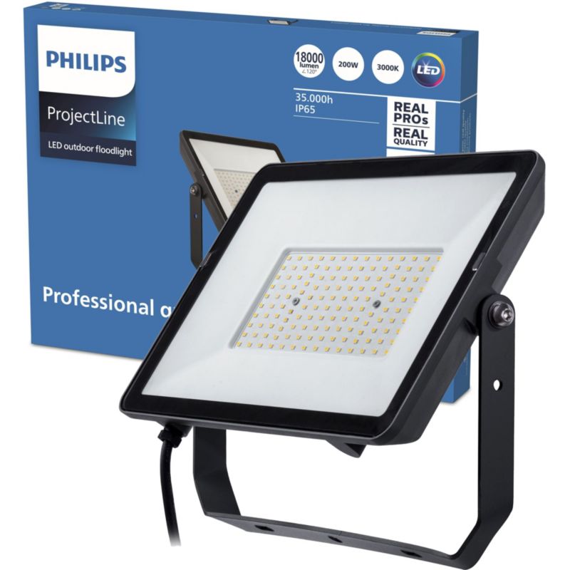 Naświetlacz LED Philips Lampa Reflektor 200W 18000lm 3000K IP65 Czarny ...