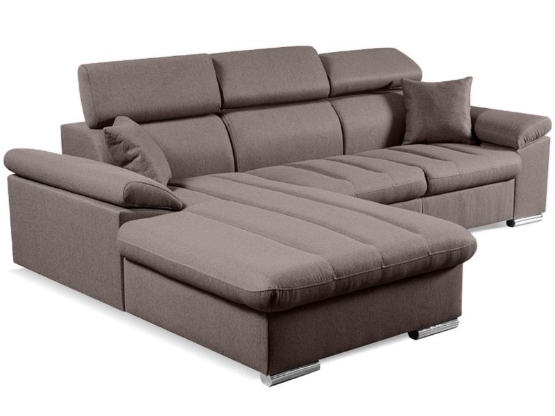 Narożnik lewostronny Bettso Lines 273x192 cm z funkcją spania brązowy 1szt. | Majsterkowanie w ...