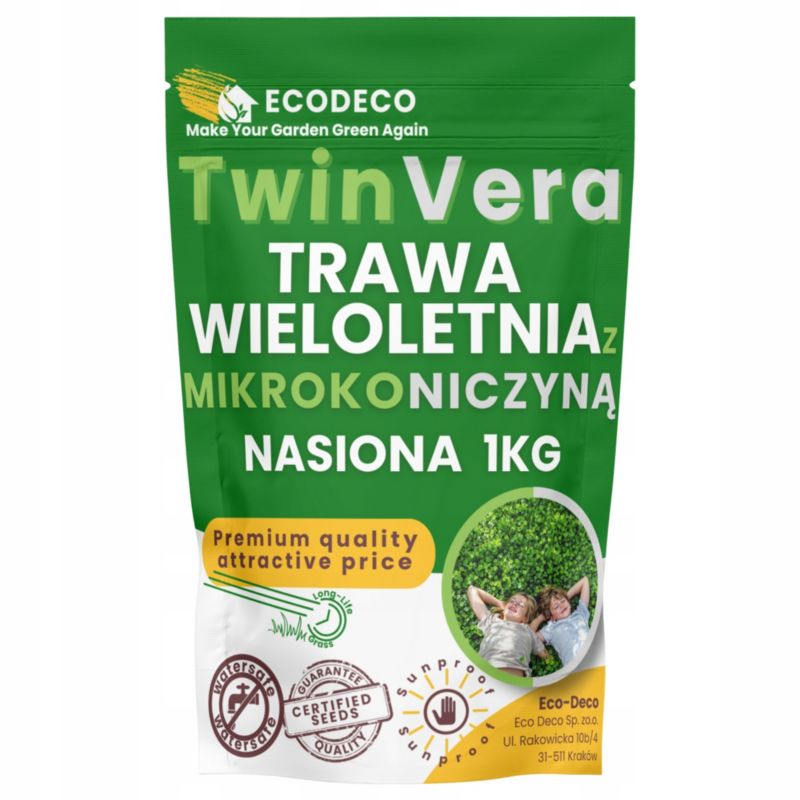 Nasiona trawy Eco Deco 1 kg z mikrokoniczyną wieloletnia odporna na suszę na suche gleby 1 szt.