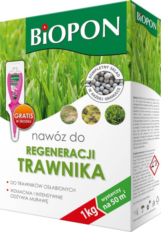 Nawóz do regenracji trawnika Biopon 1 kg | Majsterkowanie w Castoramie