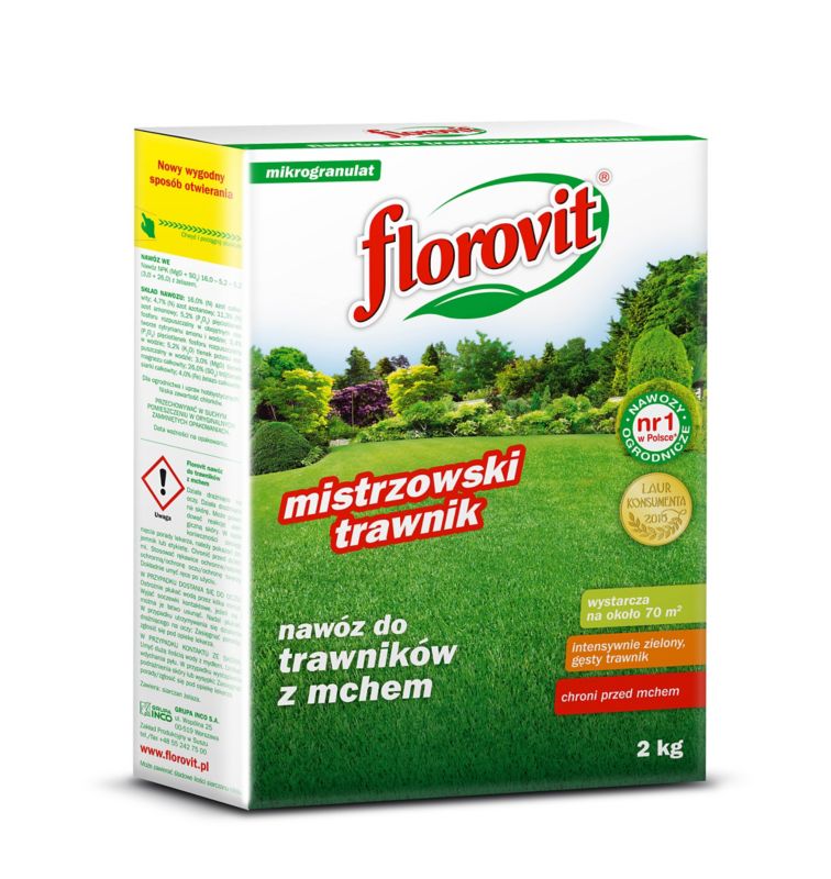 Nawóz do trawników z mchem Florovit Mistrzowski trawnik 2 kg | Majsterkowanie w Castoramie