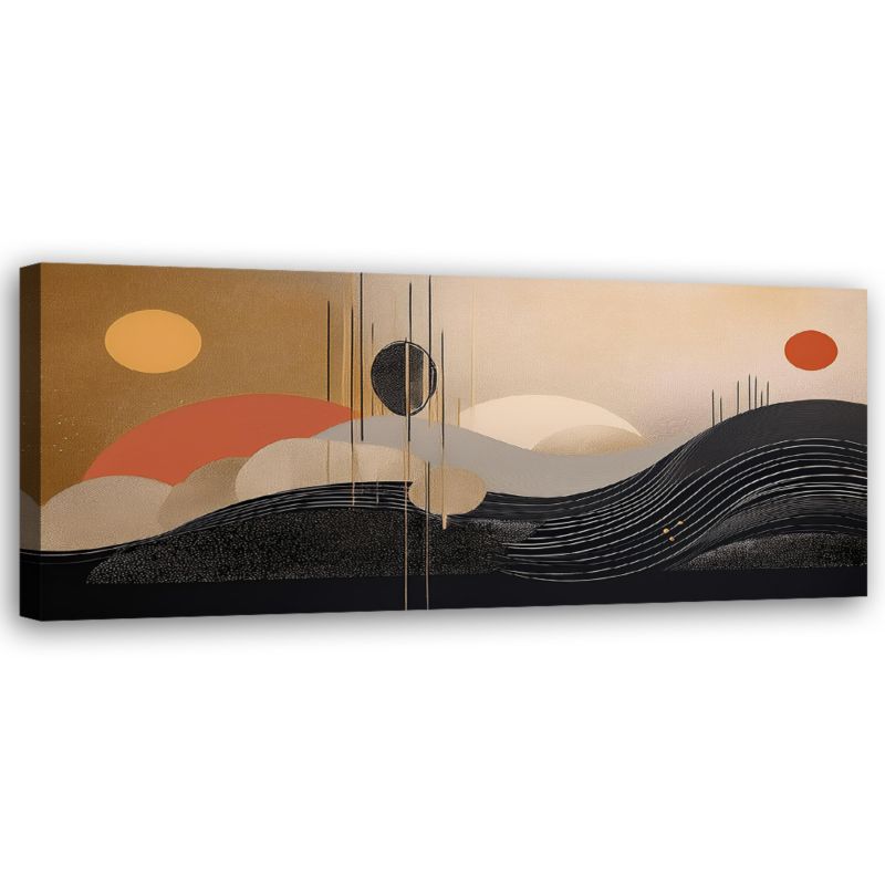 Obraz do salonu Feeby Koła Linie Abstrakcja Boho 90x30 cm 1 szt ...