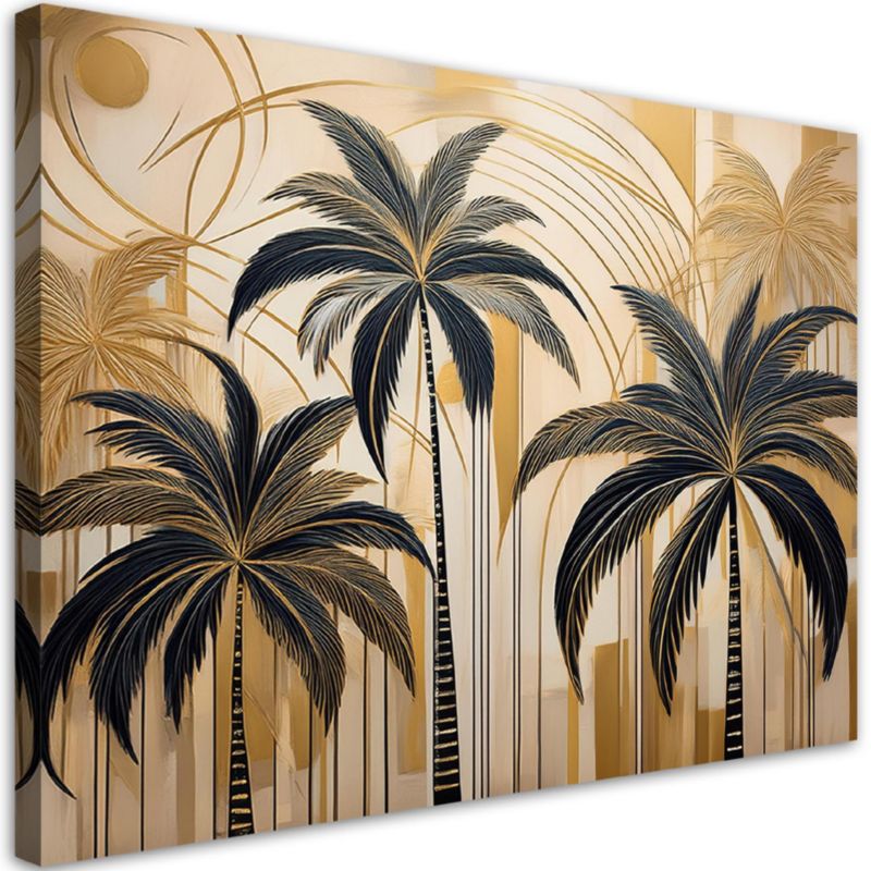 Obraz do salonu Feeby Tropikalne Palmy Złoty 60x40 cm 1szt ...
