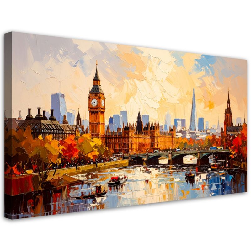 Obraz do salonu sypialni biura Feeby Panorama Londynu Big Ben 120x60cm 1szt
