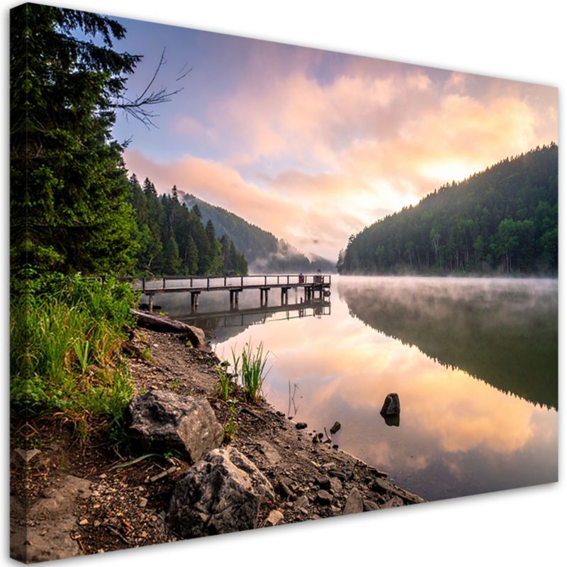 Obraz do salonu sypialni biura Feeby Widok jezioro pomost natura ...