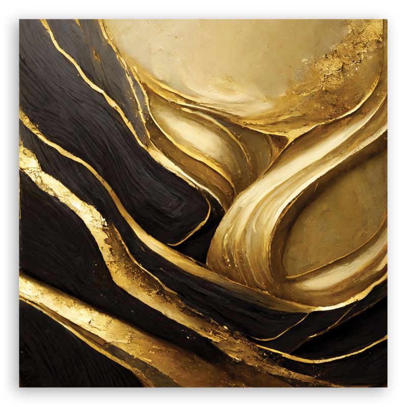 Obraz do salonu sypialni Feeby Lofty Złoto Glamour Abstrakcja 40x40cm 1szt