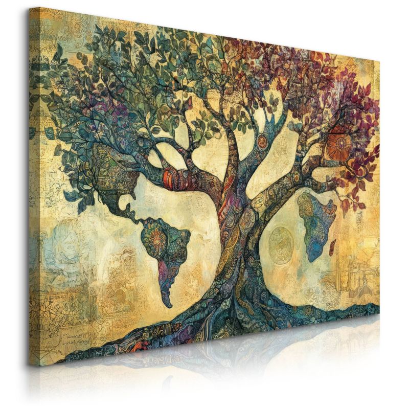 Obraz Muralo Drzewo Życia Mapa Styl Orientalny 30x20 cm 1 szt.