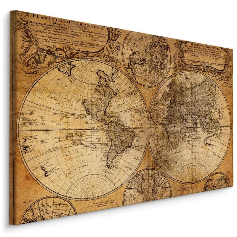 Obraz Muralo Stara Mapa Świata Vintage 70x50 cm 1 szt.