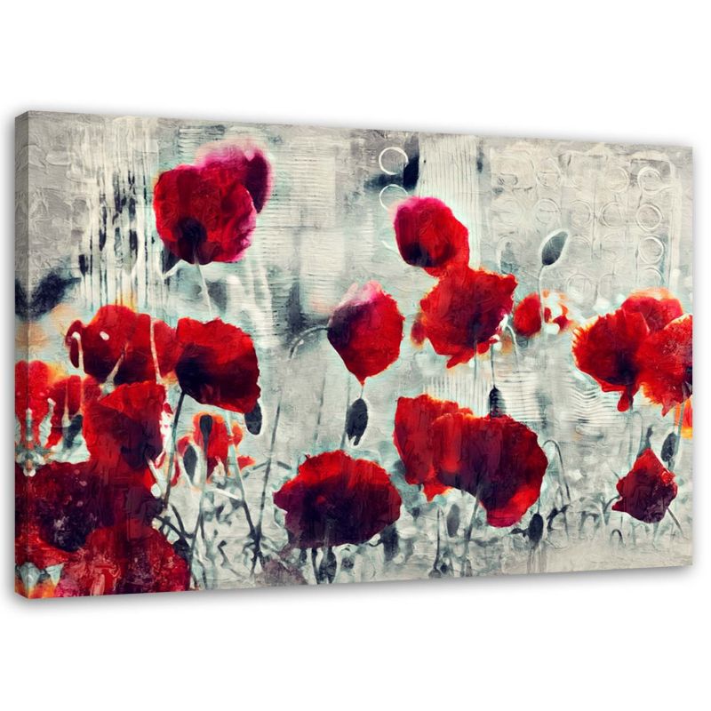 Obraz na płótnie Feeby Malowane czerwone maki na łące 30x20cm 1szt