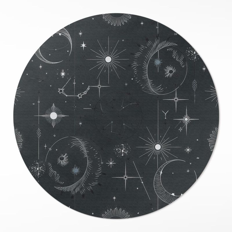 Okrągły Dywan Winylowy Wallfluent fi110 cm Kosmos i astrologia 1 szt.