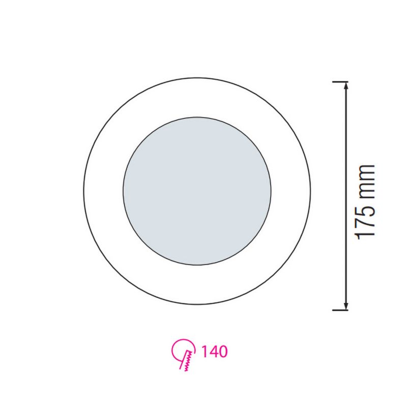Oprawa podtynkowa HOROZ downlight LED, 18W, 1660lm, IP20, CCT, okrągła ...