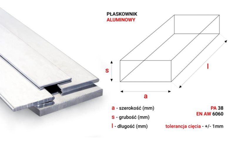 Płaskownik Aluminiowy GAL-INDUSTRIAL 20x2 mm 400 cm Profil Aluminium ...