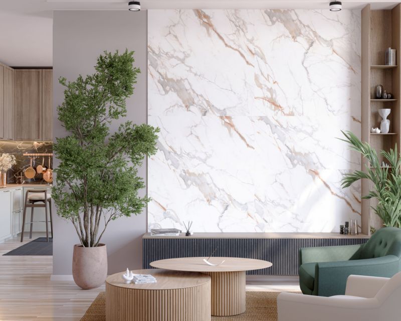 Panel dekoracyjny ścienny SPC Marbet Design WALL Carrara White Brown ...