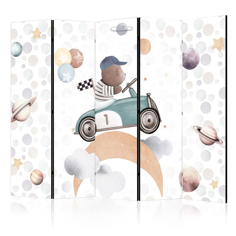 Parawan Muralo Akustyczny Kapibara Auto Wyścigi Pastele 225x172cm 1 szt.