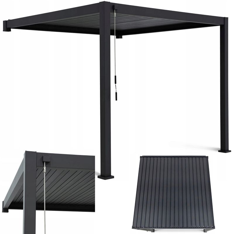 Pergola Ogrodowa Gutroof Przyścienna Aluminiowa Antracyt 3x4 300x400 ...