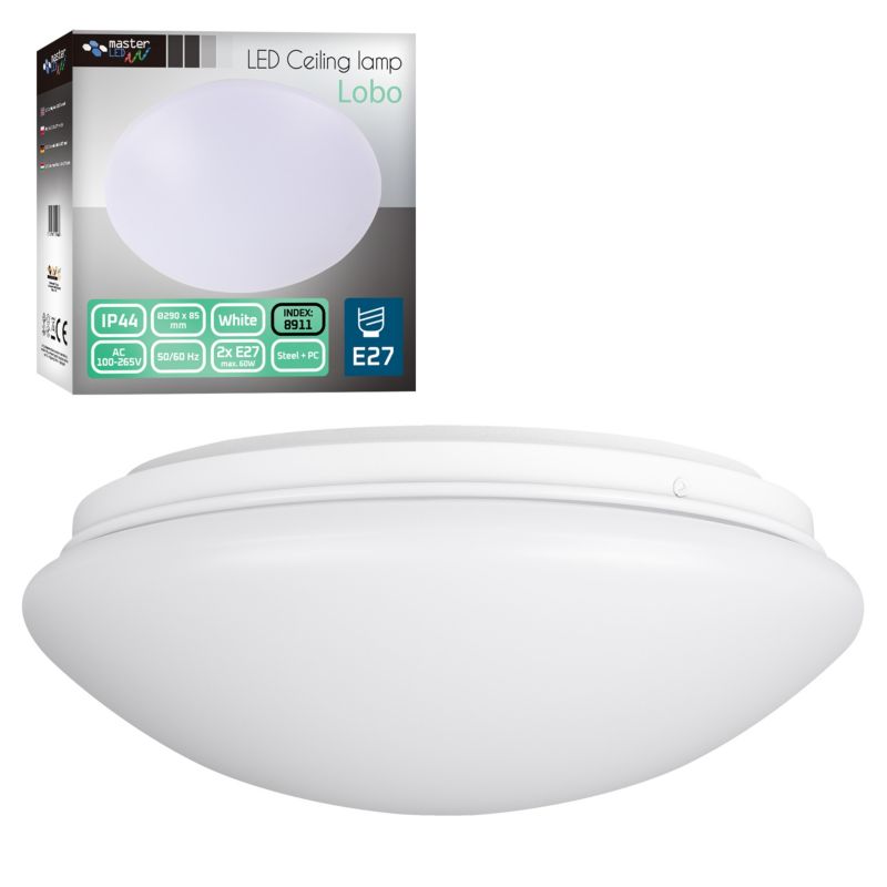 Plafon MasterLED LOBO 2xE27 IP44 Okrągły Biały 1 szt. | Majsterkowanie ...