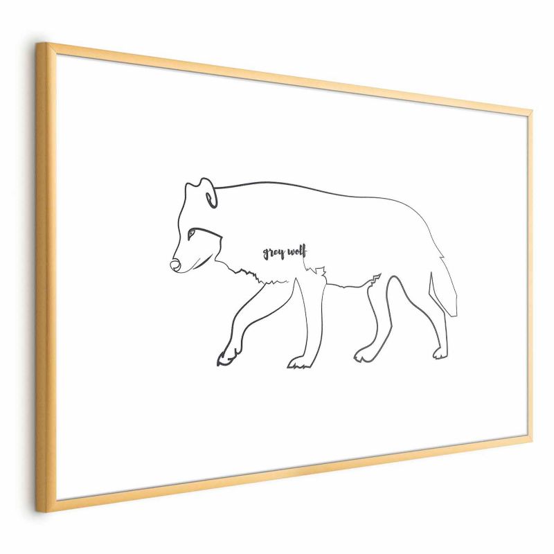 Plakat Artgeist Wilk 90x60 cm z ramą z marginesem 1 szt ...