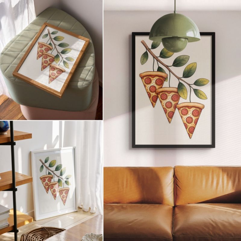 Plakat Dekoracyjny ArtPrintCave 29,7x42 cm Pizza na gałęzi Mono Atelier ...