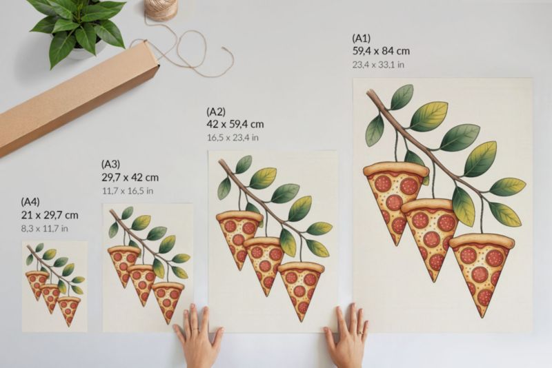 Plakat Dekoracyjny ArtPrintCave 29,7x42 cm Pizza na gałęzi Mono Atelier ...