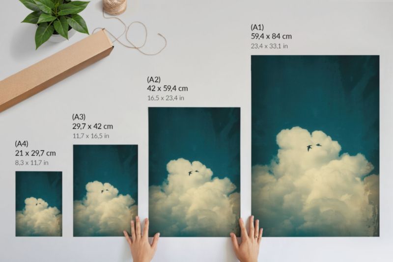 Plakat Do Łazienki ArtPrintCave 59,5x84 cm Niebiańskie chmury Karolina ...