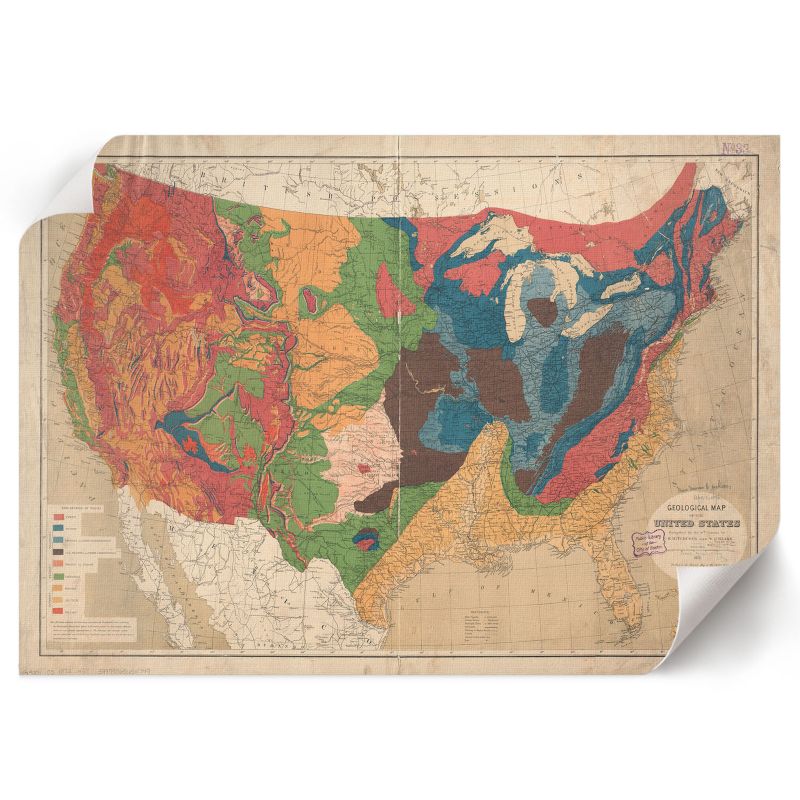 Plakat Do Kuchni ArtPrintCave 59,5x42 cm Mapa geologiczna USA William ...