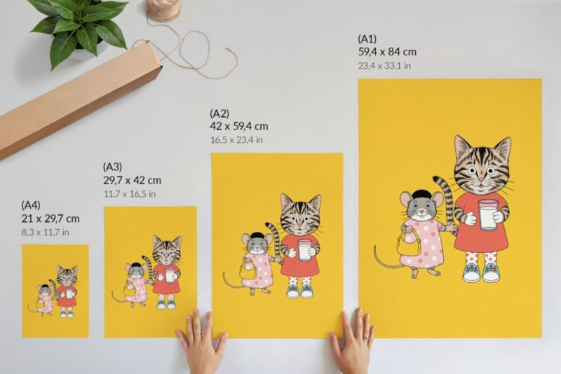 Plakat Do Salonu ArtPrintCave 21x29,7 cm Rysunek zwierząt Sziszu 1 szt.