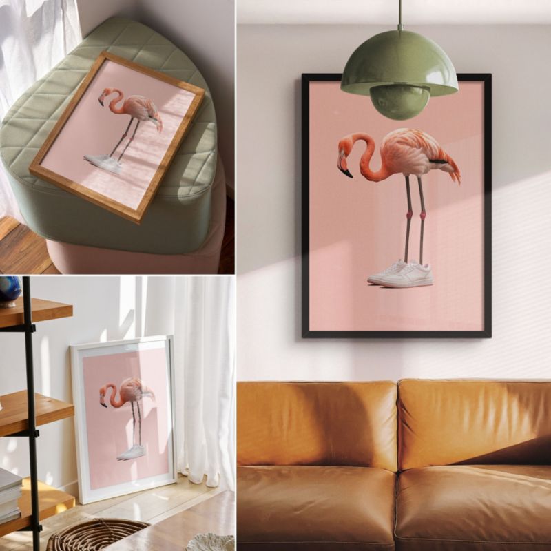 Plakat na Płótnie Tulup 21x29,7 cm (A4) Flaming w butach Do salonu ...