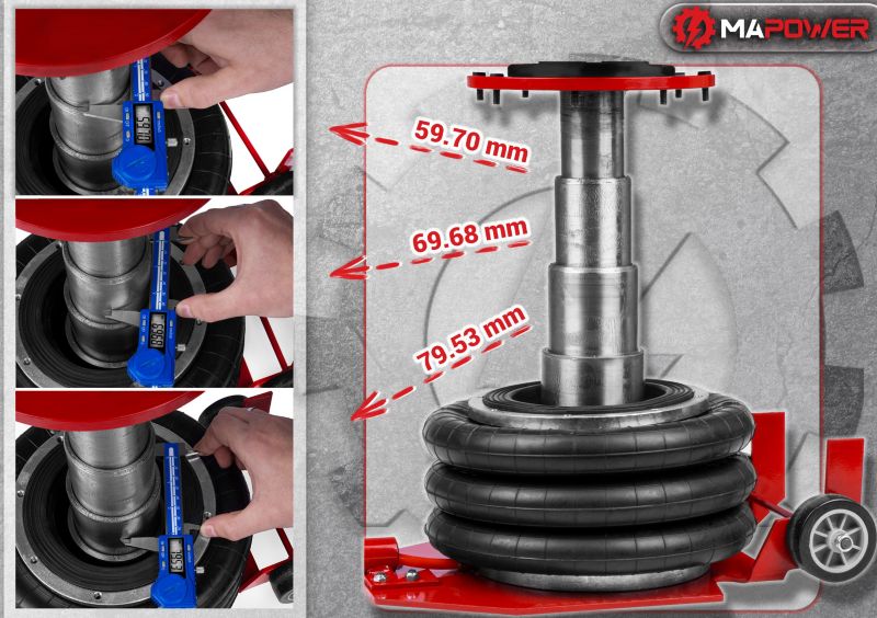 Podnośnik samochodowy MAPOWER pneumatyczny bałwanek 3.5T 1 szt.
