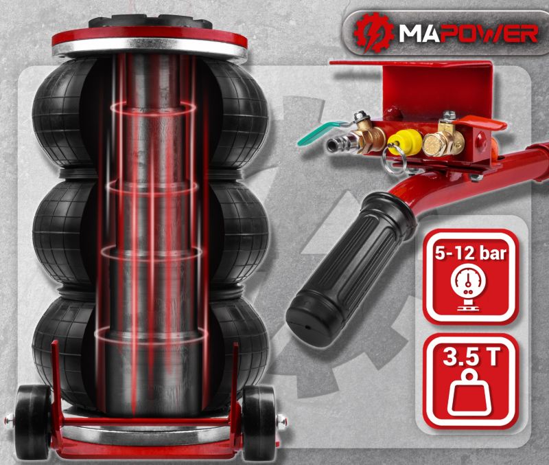 Podnośnik samochodowy MAPOWER pneumatyczny bałwanek 3.5T 1 szt.