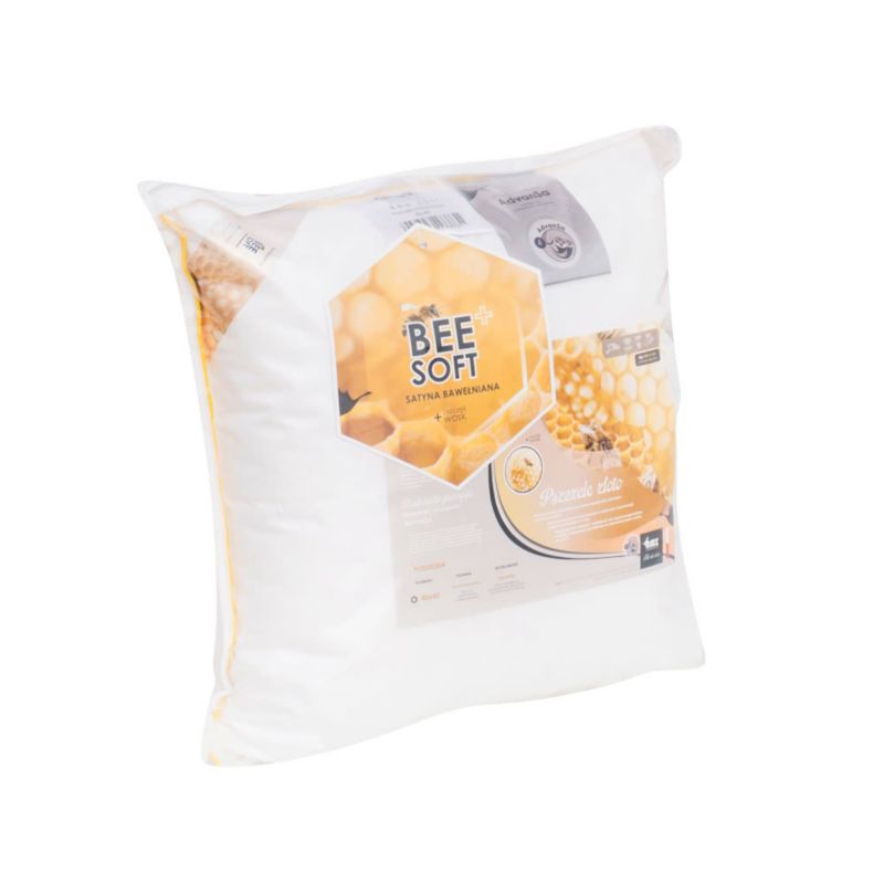 Poduszka AMZ Bee Soft Satyna Bawełniana 40x40 cm Gładka 1 szt.