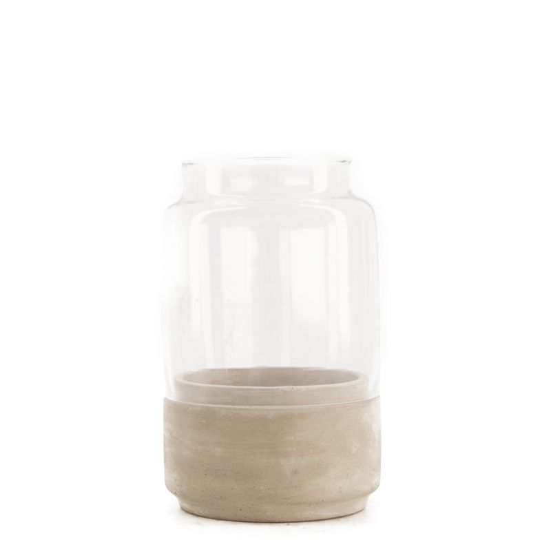 Pojemnik szklany z betonowym spodem