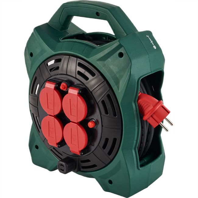 Przedłużacz bębnowy z uziemieniem 4 gniazda 15 m IP44 lampa LED | Majsterkowanie w Castoramie