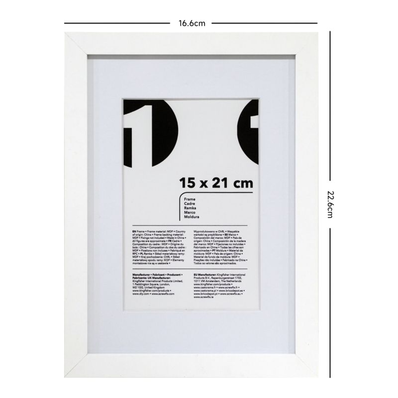 Ramka na zdjęcia OPP 15 x 21 cm biały mat