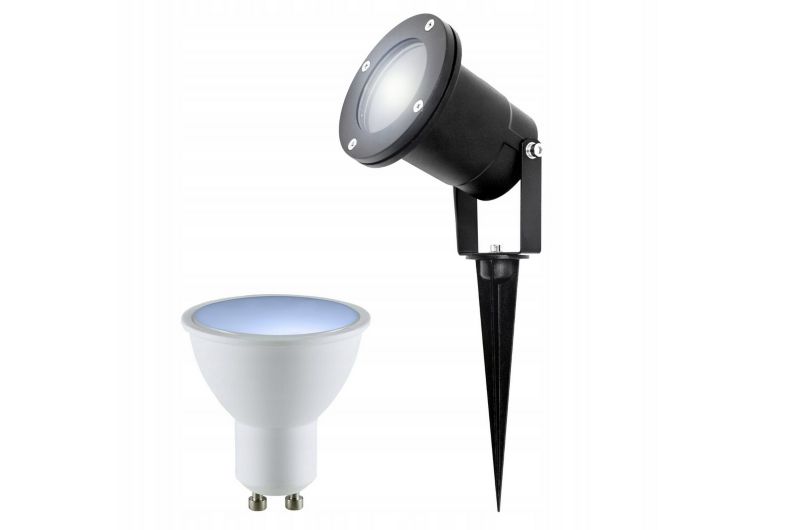 Reflektor ogrodowy EDO wbijany LED HORTUS GU10 IP65 czarny + Żarówka FARI LED GU10 5,5W 4000K ...