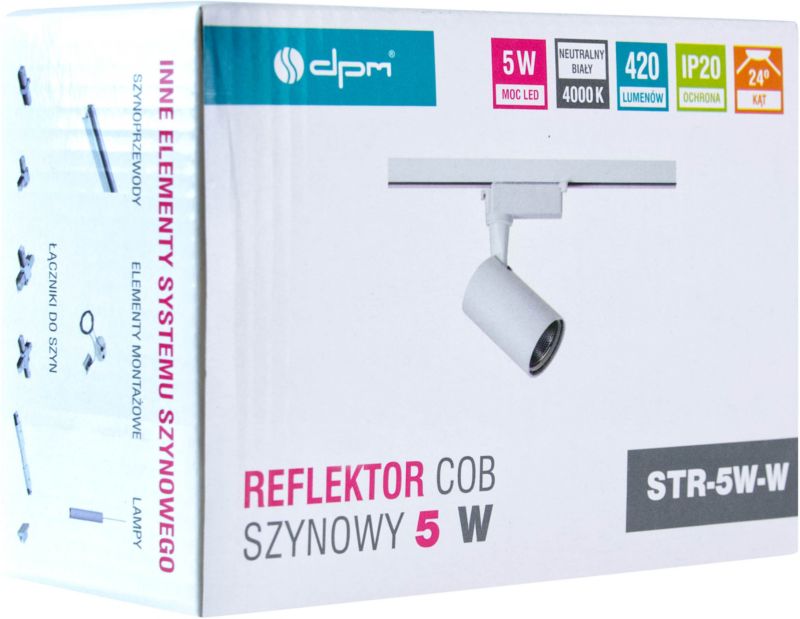 Reflektor szynowy LED DPM 5 W 497 lm biały