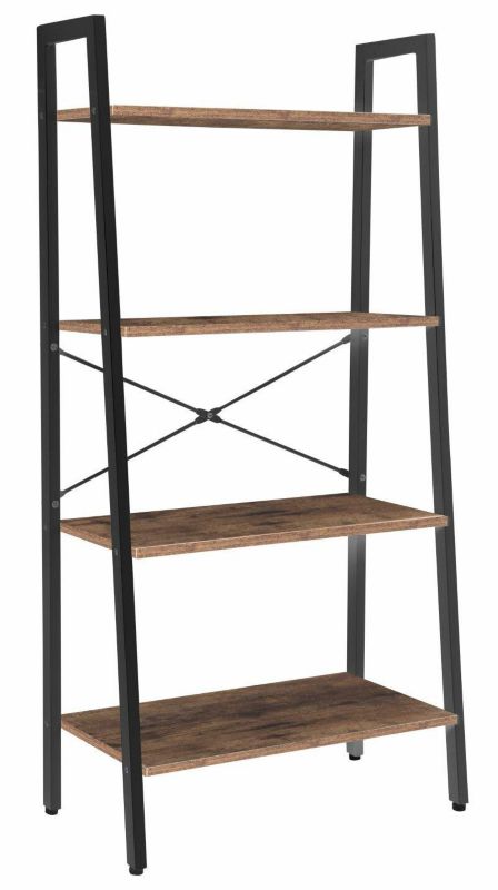 Regał na książki rustykalny Barclay INTESI brązowy metalowy do salonu i ...