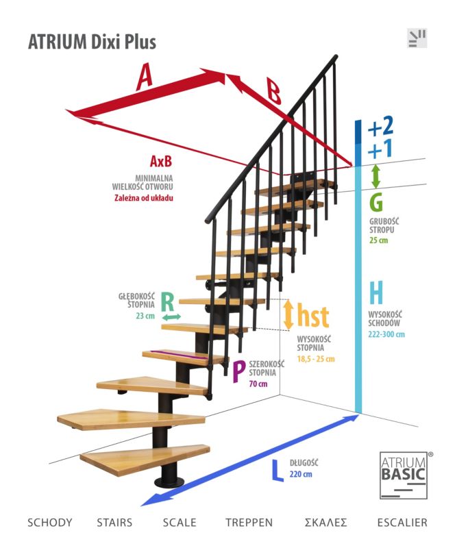 Schody Atrium Dixi Plus dąb