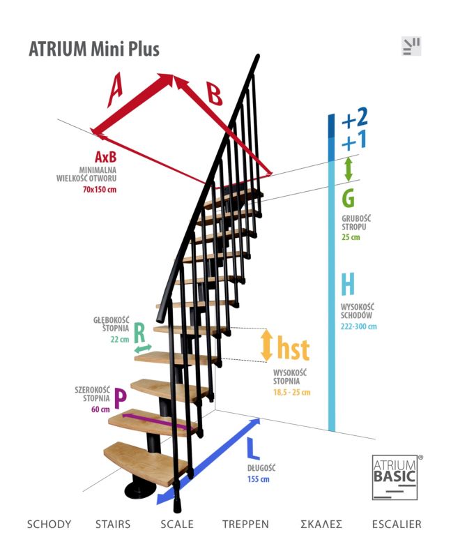 Schody Atrium Mini Plus dąb