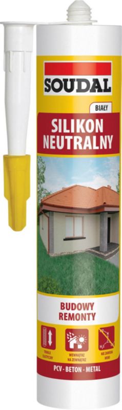 Silikon neutralny Soudal biały 280 ml | Majsterkowanie w Castoramie