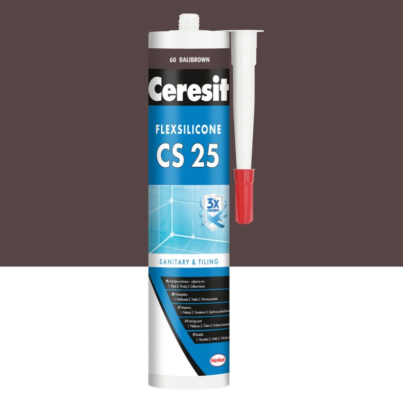 Silikon sanitarny Ceresit CS 25 balibrown 280 ml | Majsterkowanie w Castoramie