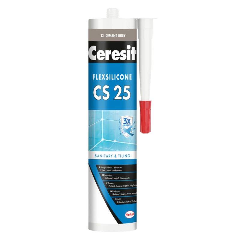 Silikon sanitarny Ceresit CS 25 cement gray 280 ml