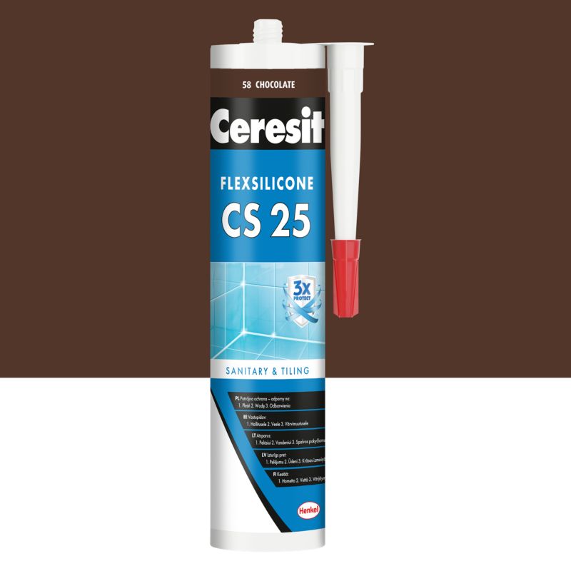 Silikon sanitarny Ceresit CS 25 ciemny brązowy 280 ml | Majsterkowanie w Castoramie