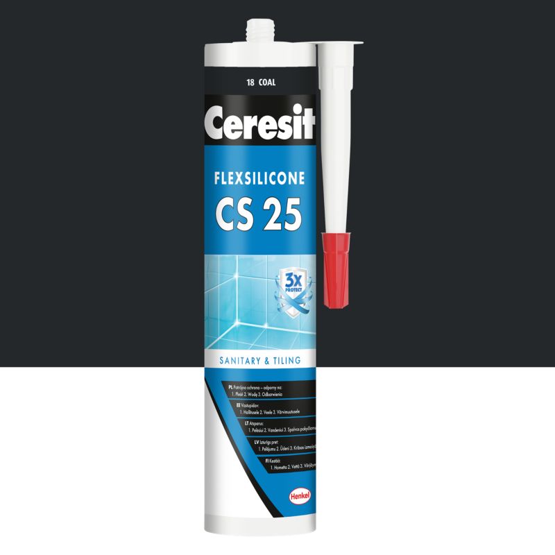 Silikon sanitarny Ceresit CS 25 coal 280 ml | Majsterkowanie w Castoramie